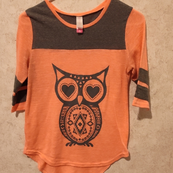 No Boundaries | Shirts & Tops | No Boundaries Orange And Gray 34 Sleeve ...